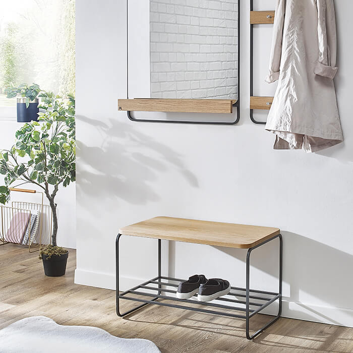 Bancuta lemn, cadru metalic, Modulo – Yongo.ro