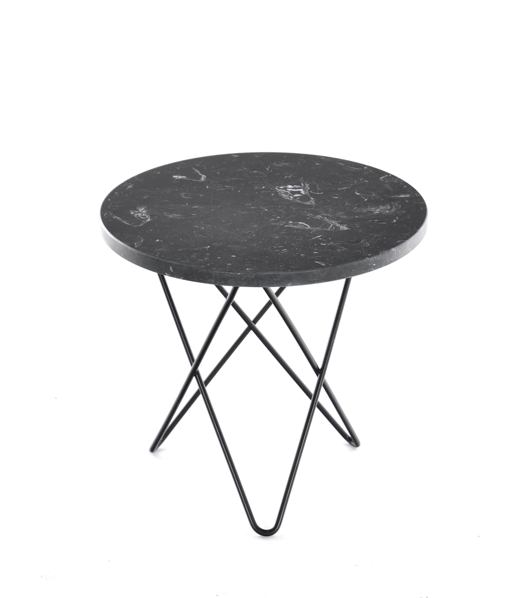 Masuta inalta baza inox, marmura alba, Tall Mini O – Yongo.ro